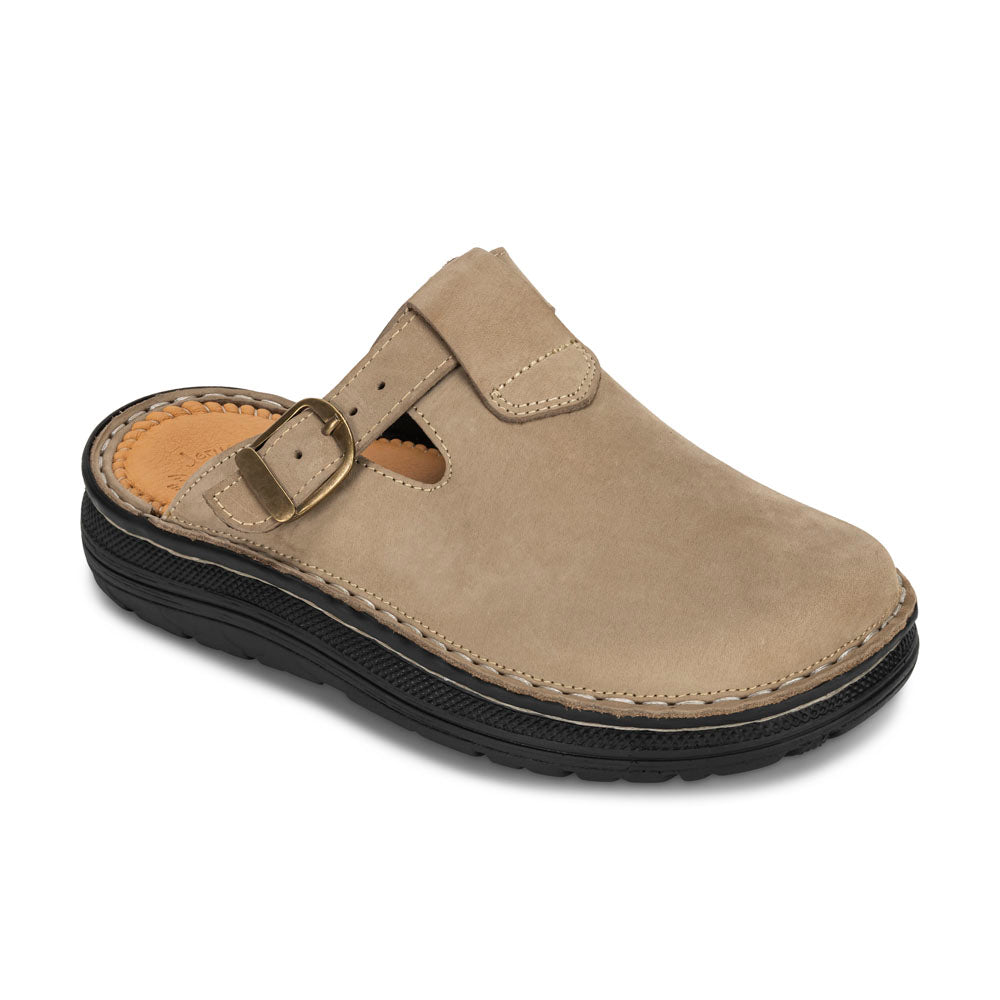 Sawyer - Leather Clog-Toe Sandal | Olive Nubuck