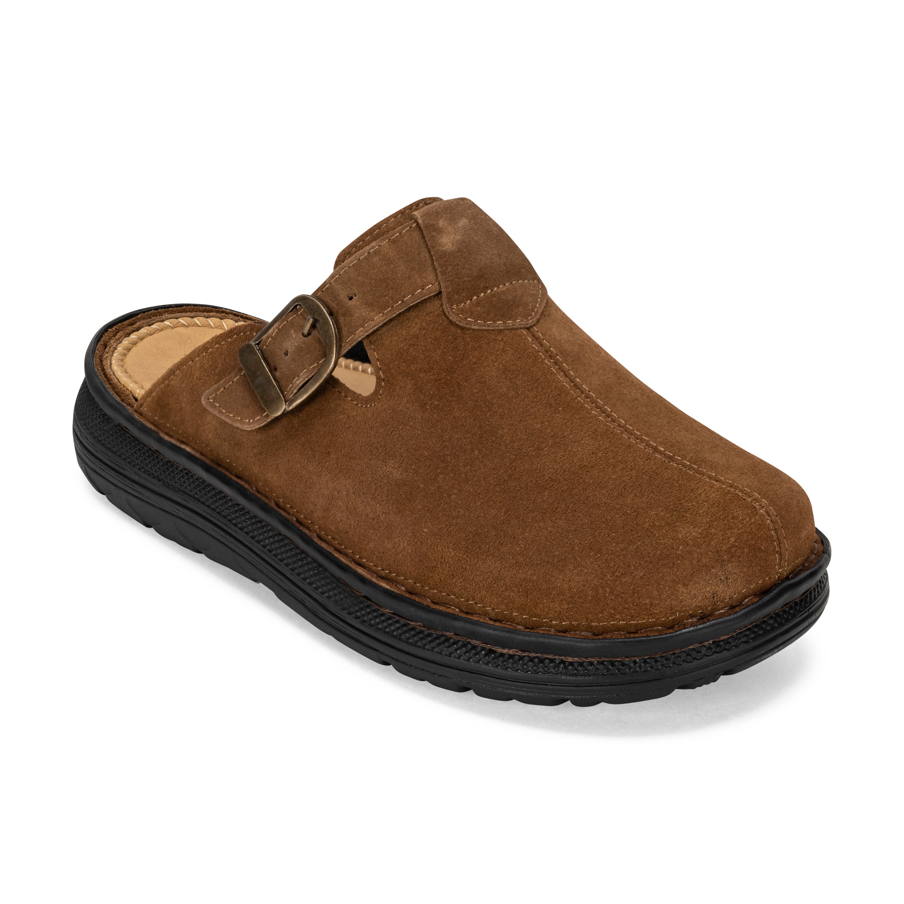 Nomad - Front Seam Suede Leather Clog - Honey Suede - Womens