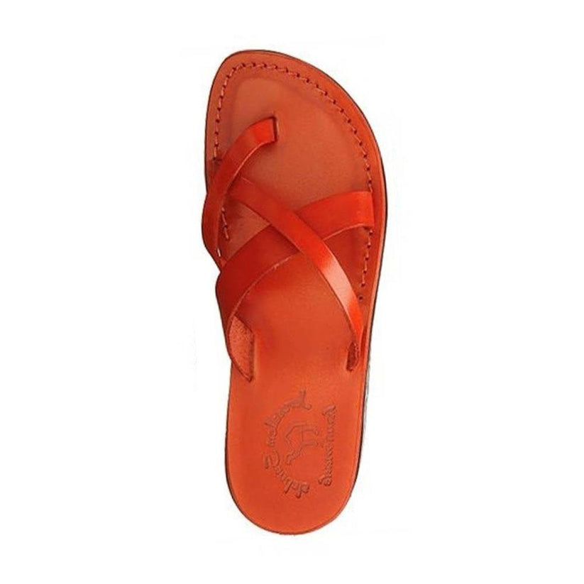 Abigail | Orange Leather Toe Sandal – Jerusalem Sandals